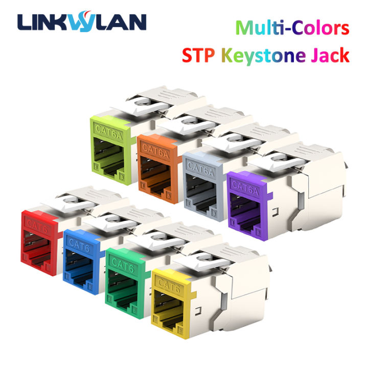 Linkwylan Rj45 Cat6 Cat6a Stp Colored Keystone Jack With Multi-Colors Identification Shielded ...