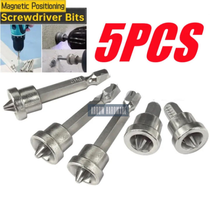 5PCS Magnetic Positioning Screwdriver Bits Head 25/50mm Positioning Bit ...