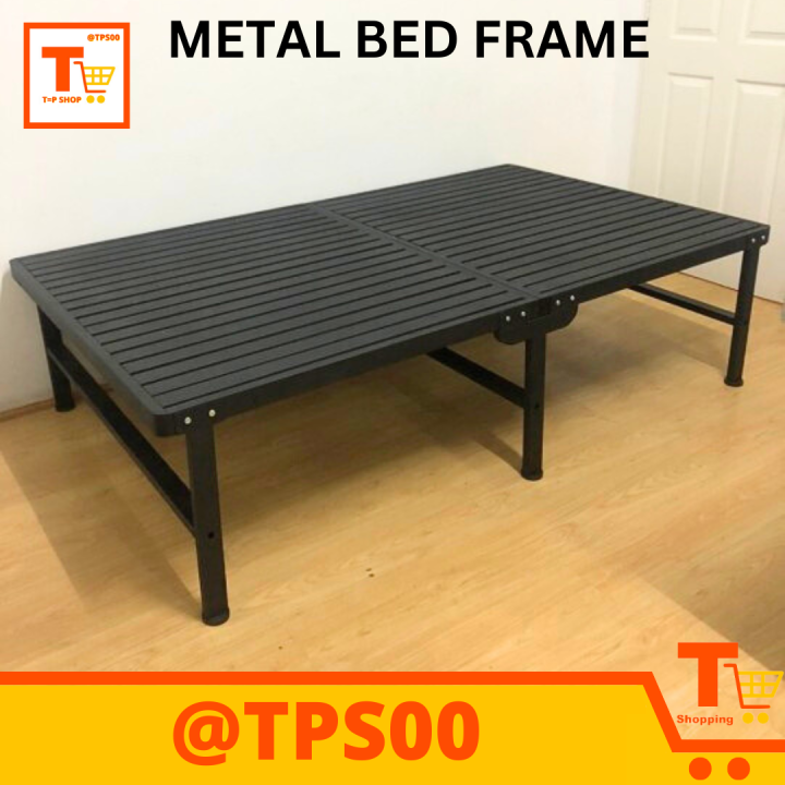 HEADBOARLESS TUBULAR STEEL FOLDABLE BED FRAME | Lazada PH