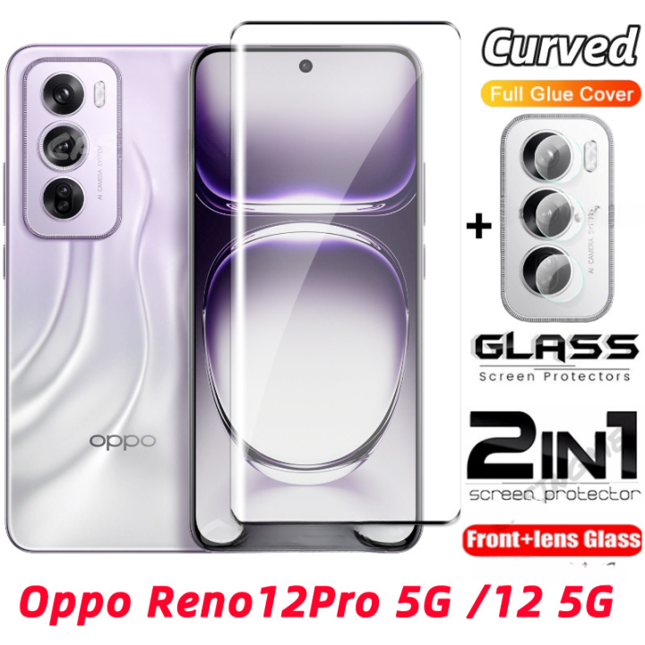 ฟิล์ม2024 2 In 1 Oppo Reno ปกป้องหน้าจอ12 12Pro 5G สำหรับ Oppo Reno 12 ...