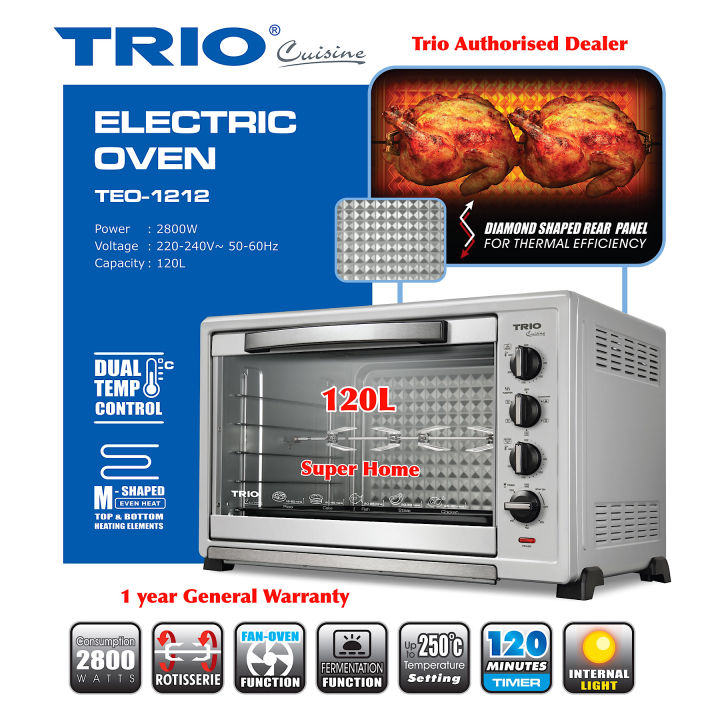 Trio Extra Large 120L Electric Oven TEO-1212 Electric Oven (120L) with ...