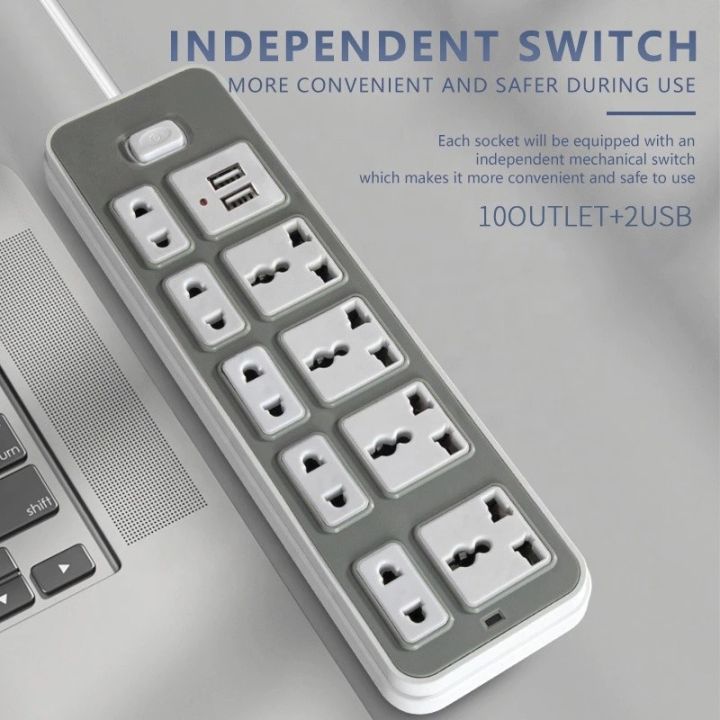 EXTENSION USB SOCKET LINE EQUIPMENT OUTLET SOCKET PLUG WITH SWITCH ...