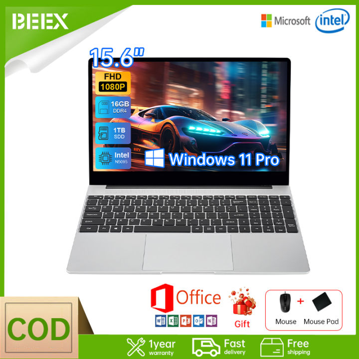 BEEX 15.6 inch Laptop Intel Celeron N5095 16GB RAM 1TB SSD M.2 Notebook ...