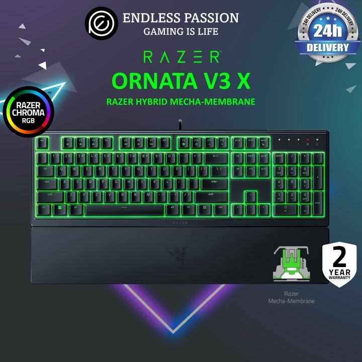 Razer Ornata V3 X Gaming Keyboard: Low-Profile Keys - Silent Membrane ...