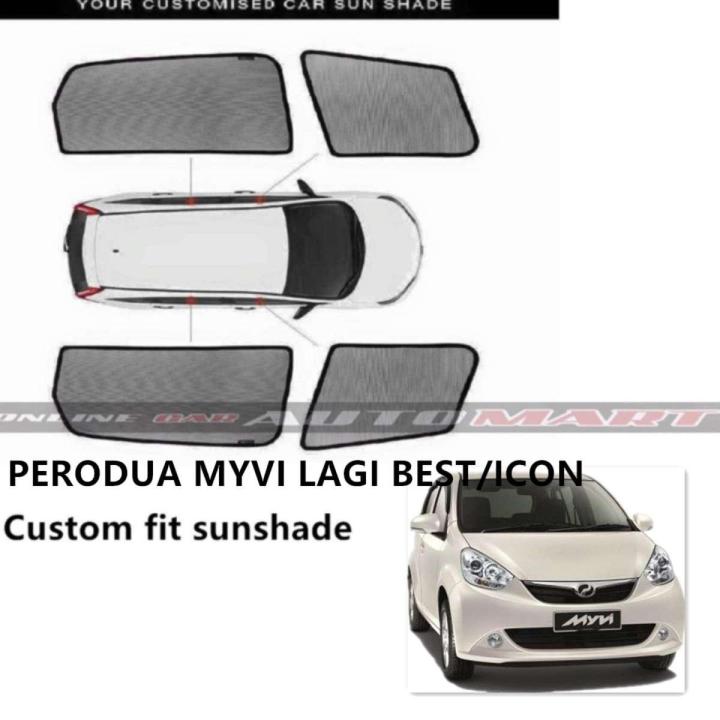 Custom Fit OEM Sunshades/ Sun Shades for MYVI Lagi Best & Icon - 4 Pcs ...
