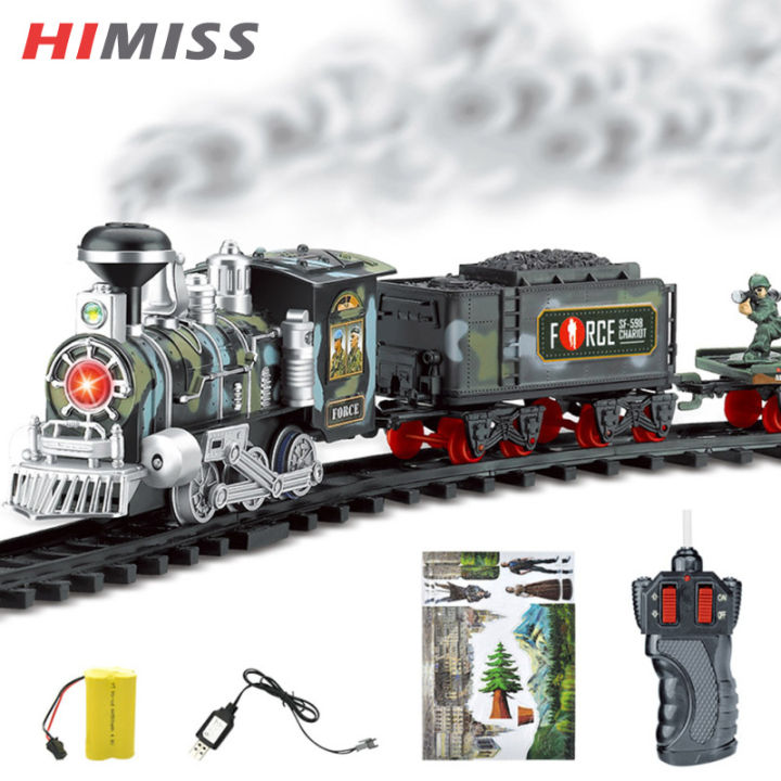 HIMISS RC Train Sets Rechargeable Classic Steam Train Toy Set Electric ...