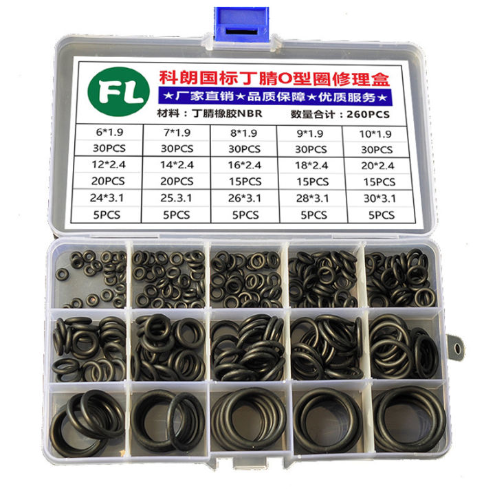 260PCS 15 SIZES Black O Ring Rubber Gasket Seal Ring Set Box | Lazada