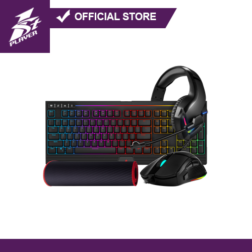 1STPLAYER DK9.0 RGB GAMING KB + MOUSE + HEADSET + XTND MOUSEPAD KIT USB ...