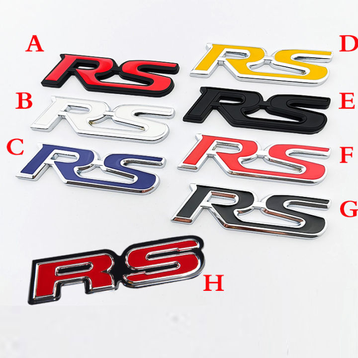 Car decoratio 1pcs Metal Honda RS Logo Sticker Front Grille Badge Car ...