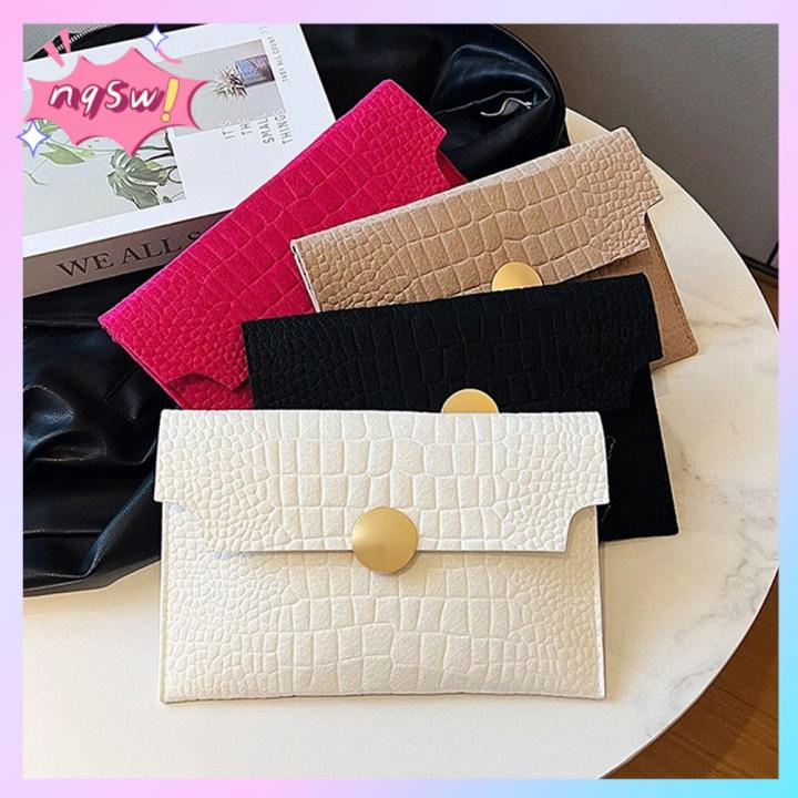 NQSW การเยื้องรู้สึก กระเป๋าคลัทช์ สีทึบทึบ มินิมอล กระเป๋าถือแบบถือ ...