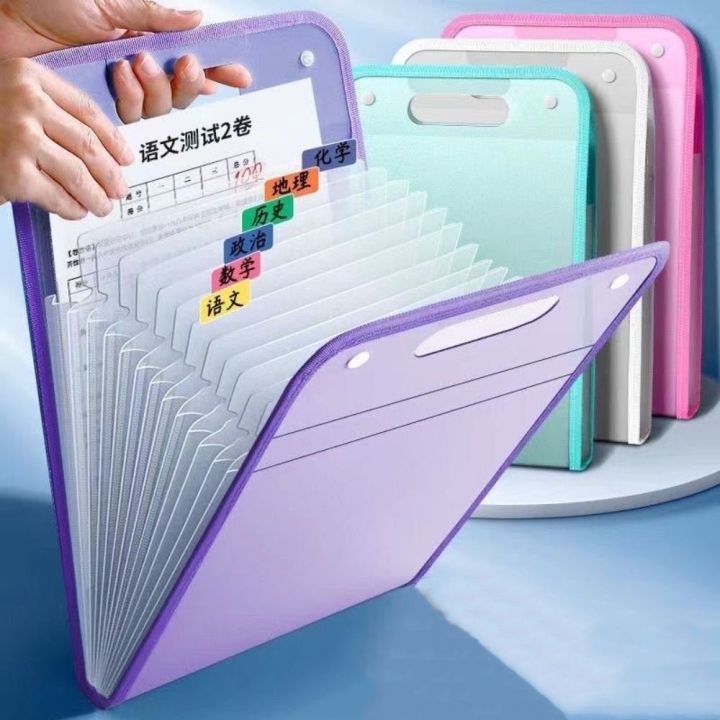 Dia Wjs Handle A4 Expanding File Folder Large Capacity 13 Pockets Accordian File Storage Bag