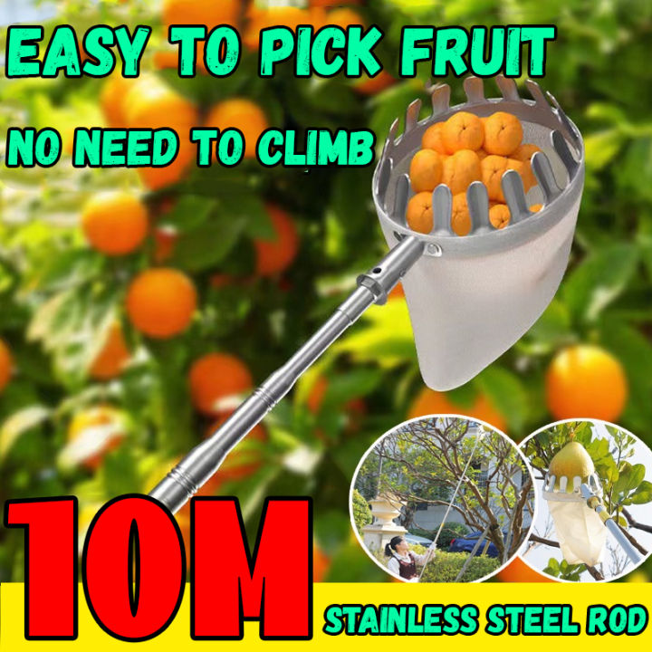 Fruit picker Fruit picker with adjustable long pole Portable Stainless ...
