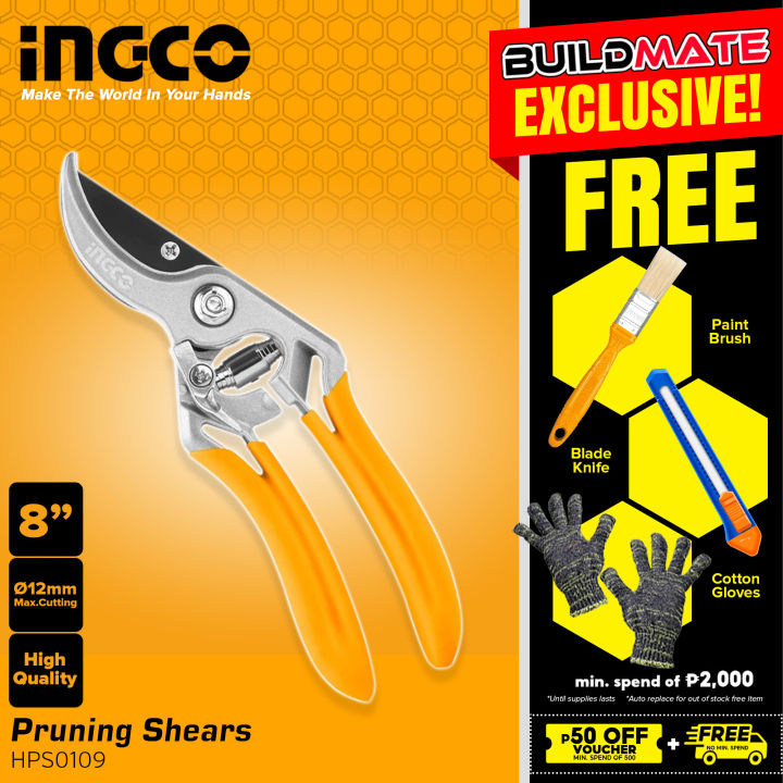 INGCO Pruning Shears 8 inch 200mm Aluminum HPS0109 BUILDMATE IHT ...