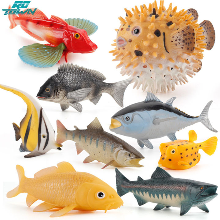 Simulation Fish Action Figures Freshwater Seawater Fish Model Aquarium ...