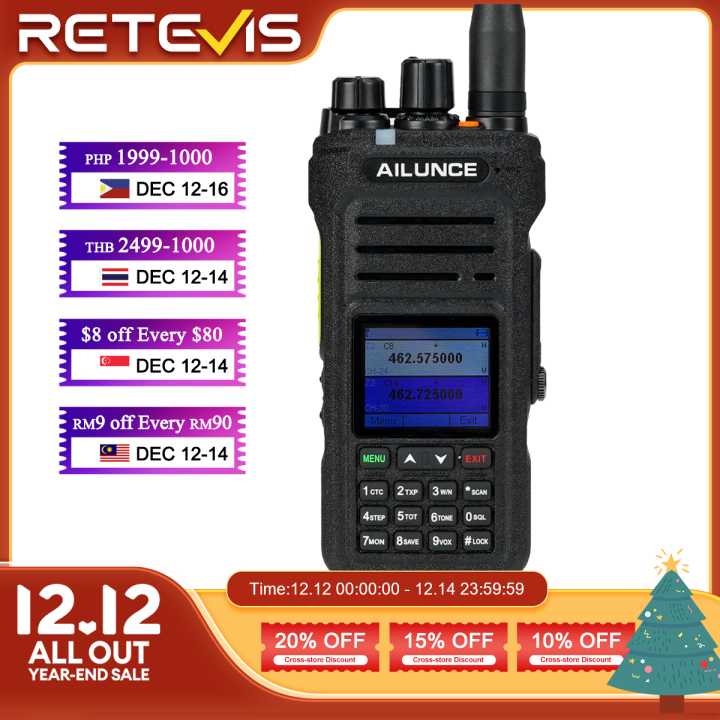 Retevis HA1G Ham Radio Dual band Two Way Radio IP67 Waterproof with FM ...