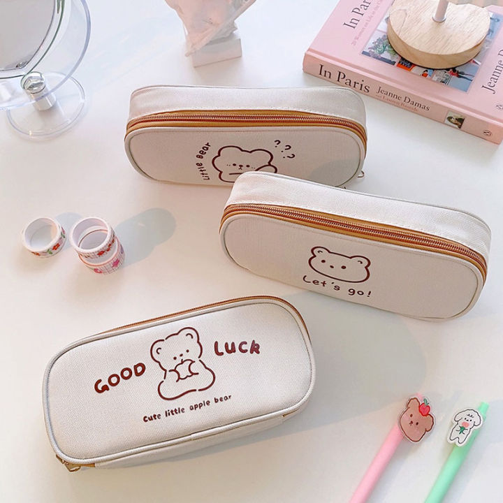 【ZNBY】Cute Pencil Case Big Capacity Pen Bag Kawaii Stationery Pencil ...
