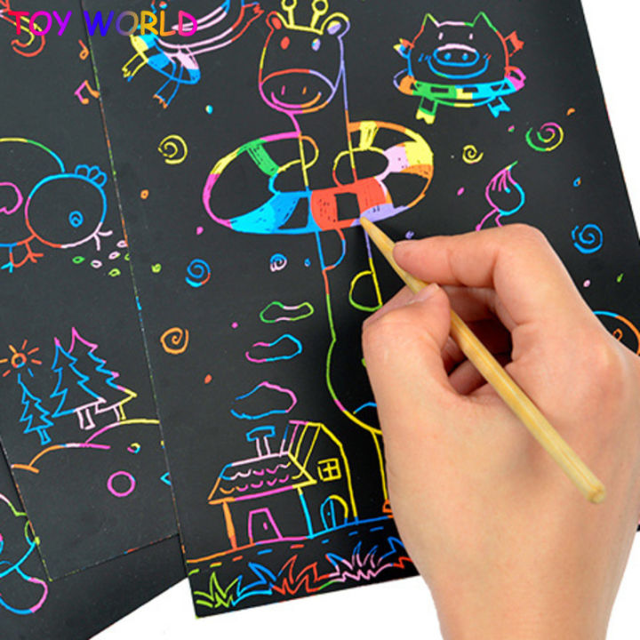 Creative Magic Coil Scratch Art Doodle Drawing Board Notebook DIY ...