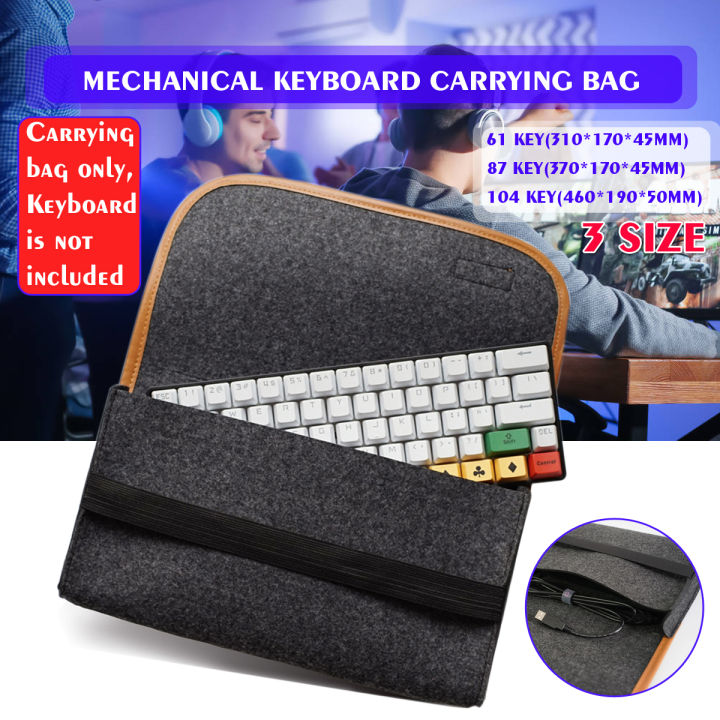 Felt Keyboard Storage Bag Dustproof Carrying Bag for 60/87/104 Key ...