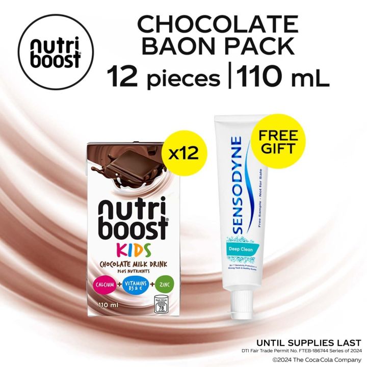 [2 FREE SENSODYNE KIT] Nutriboost Chocolate 110mL - Pack of 12 | Lazada PH