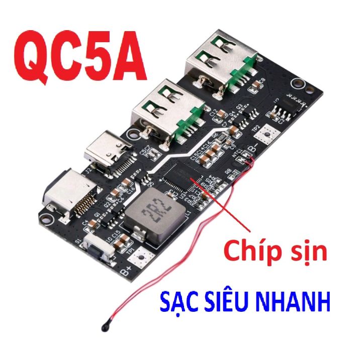 Mạch Sạc Dự Phòng QC4.0 QC3.0 Sạc Nhanh 2 chiều 22.5W Type-C có tích hợp mạch Bảo Vệ pin 3.7v ...