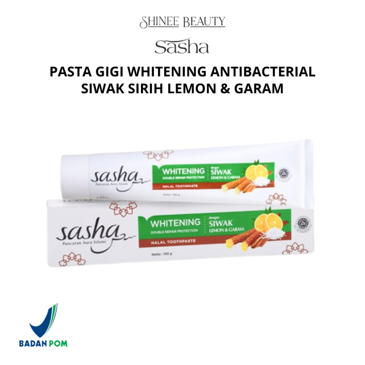 SASHA Pasta Gigi Whitening Antibacterial Siwak Sirih Lemon & Garam ...