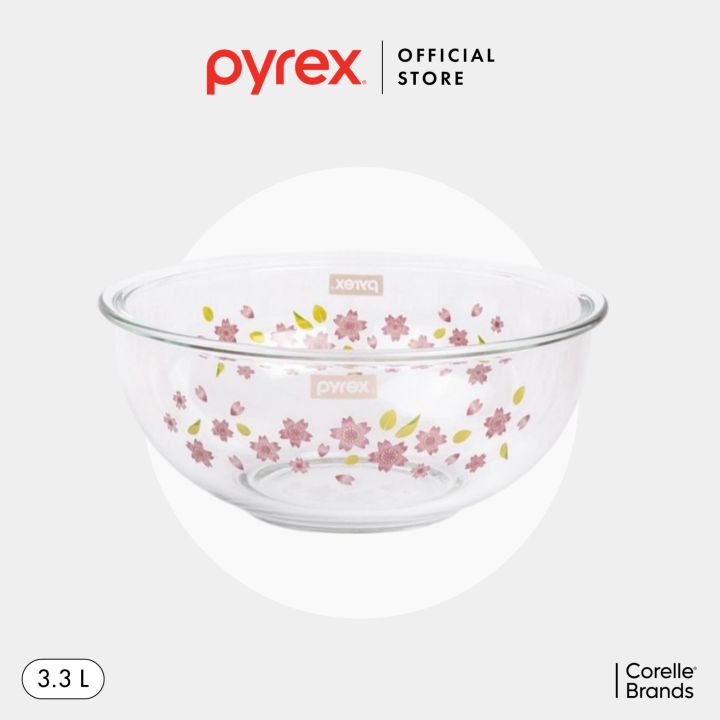 PYREX 2.4L/3.3L Glass Mixing Bowl – Sakura | Lazada Singapore