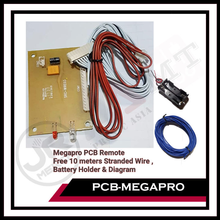MEGAPRO PCB Remote (PCB-M) w/ Free Diagram + Battery Holder ADP24 ...