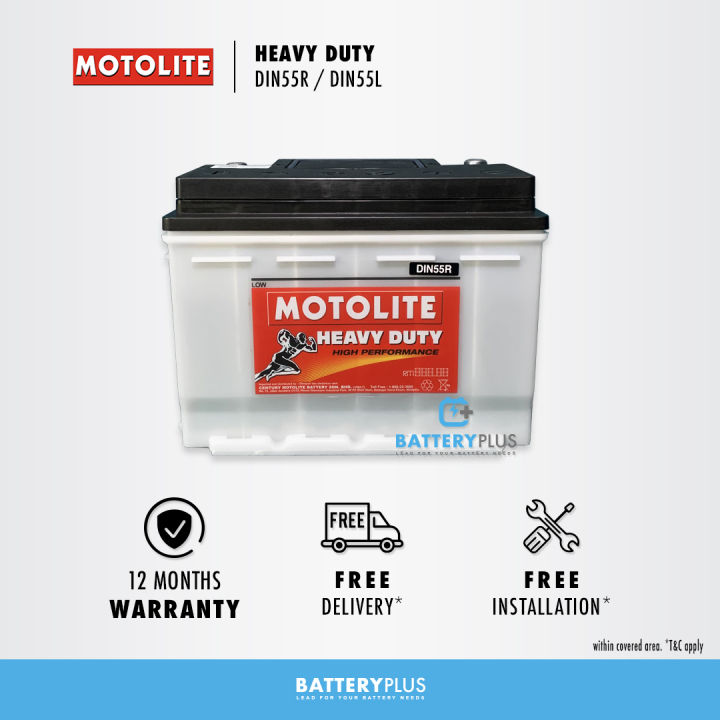 DIN55R | DIN55L | DIN55 Century Motolite Heavy Duty (WET) Car Battery ...