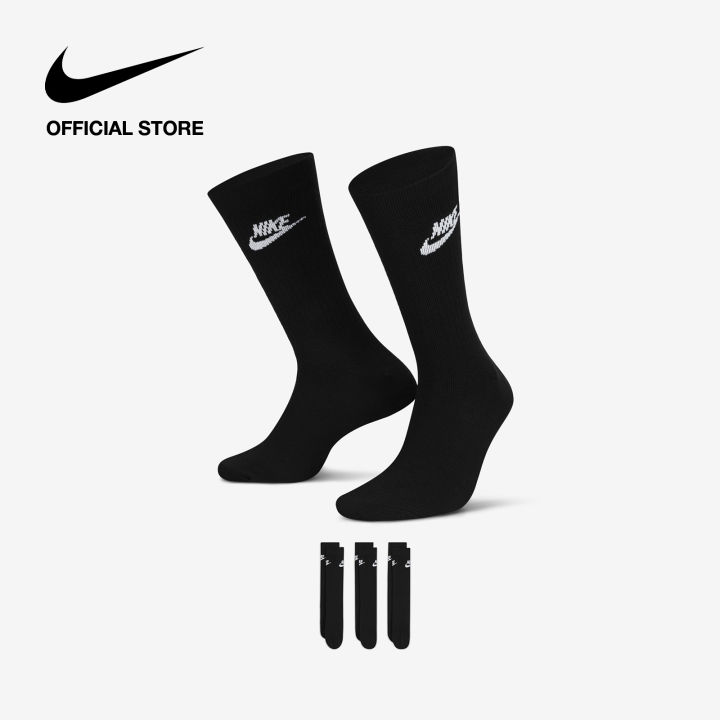 Nike Sportswear Everyday Essential Crew Socks (3 Pairs) - Black [DX5025 ...