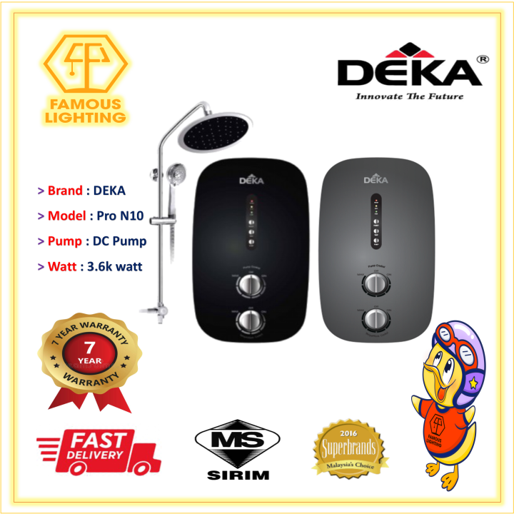 Deka Pro80 water heather with DC silent Inverter pump + Rain Shower | Lazada