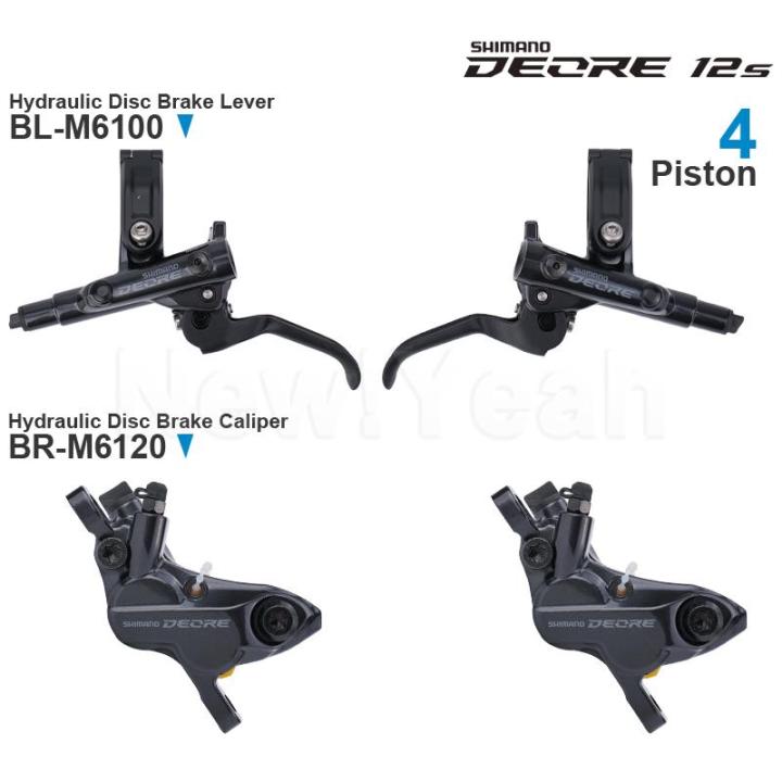 SHIMANO DEORE M6100 M6120 Hydraulic Disc Brake - 4-Piston with M6100 ...