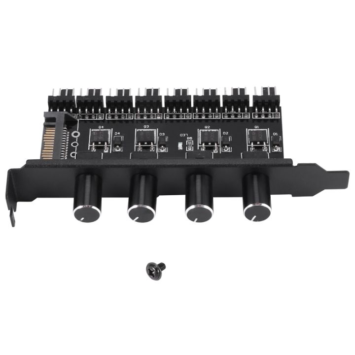 Pc 8 Channels Fan Hub 4 Knob Cooling Fan Speed Controller For Cpu Case Hdd Vga Pwm Fan Pci ...