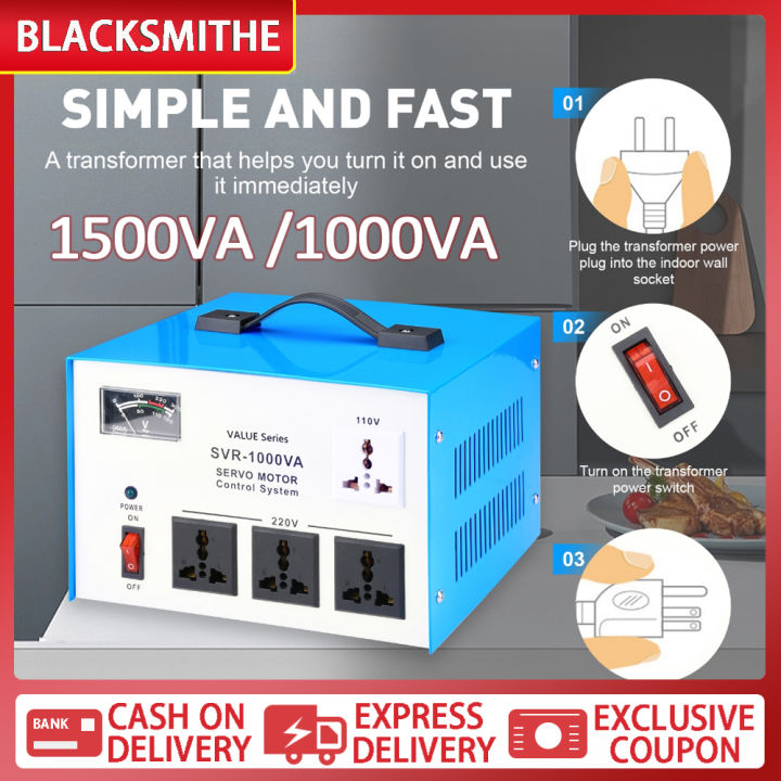 SVR-1500VA/1000VA Automatic Voltage Regulator Servo Type AVR Time Delay ...