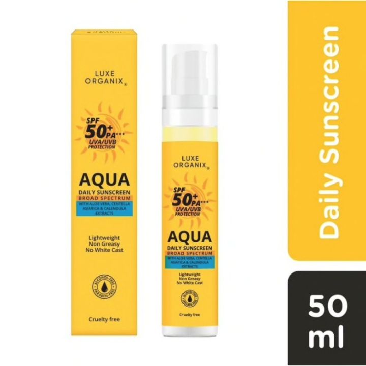luxe organix spf 50+ uvA/UVB AQUA daily sunscreen(50ml) | Lazada PH