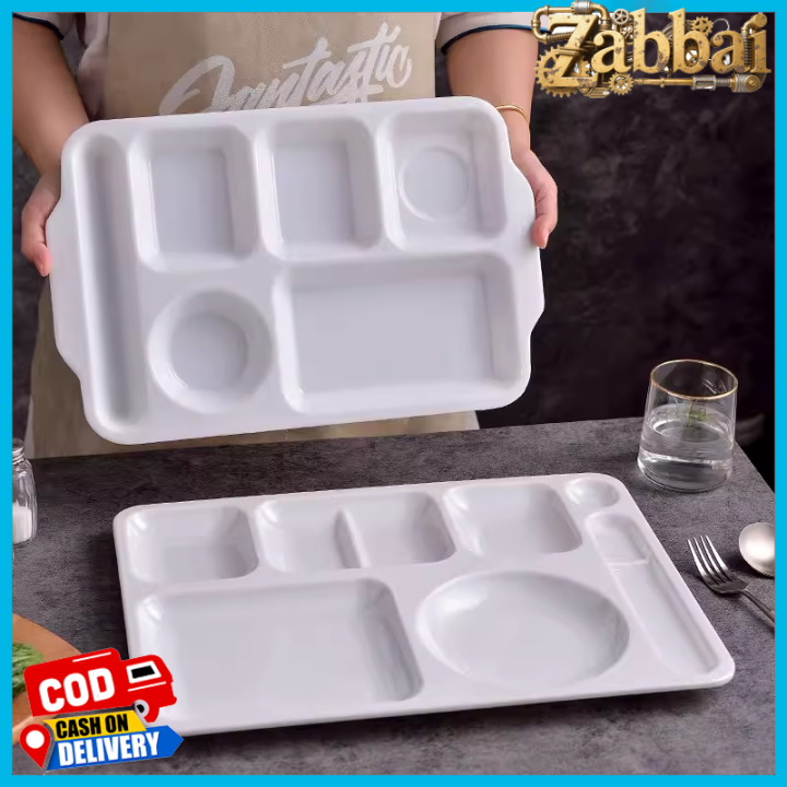 Zabbai-จานแบ่งส่วนหกช่อง made of ไมนอล (มีลามิน) และพลาสติก ใช้สำหรับ ...