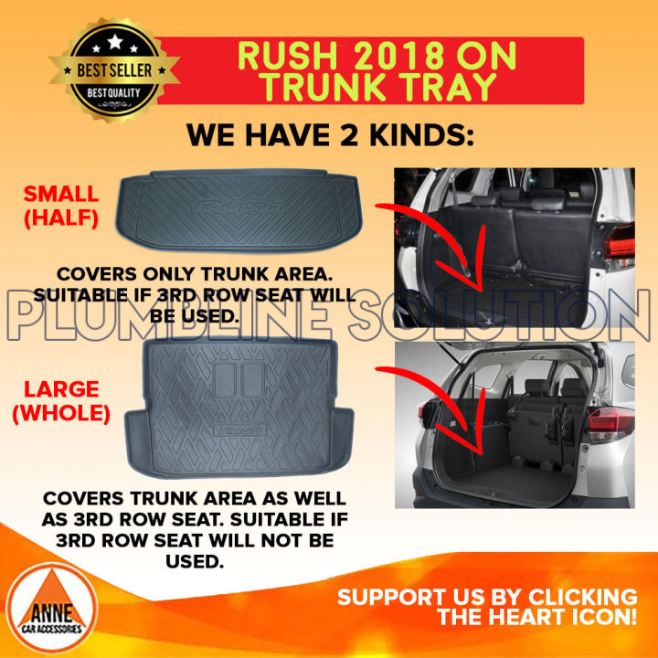 Car Trunk Tray for Toyota Rush G E 2018 2019 2020 2021 2022 2023 Model ...