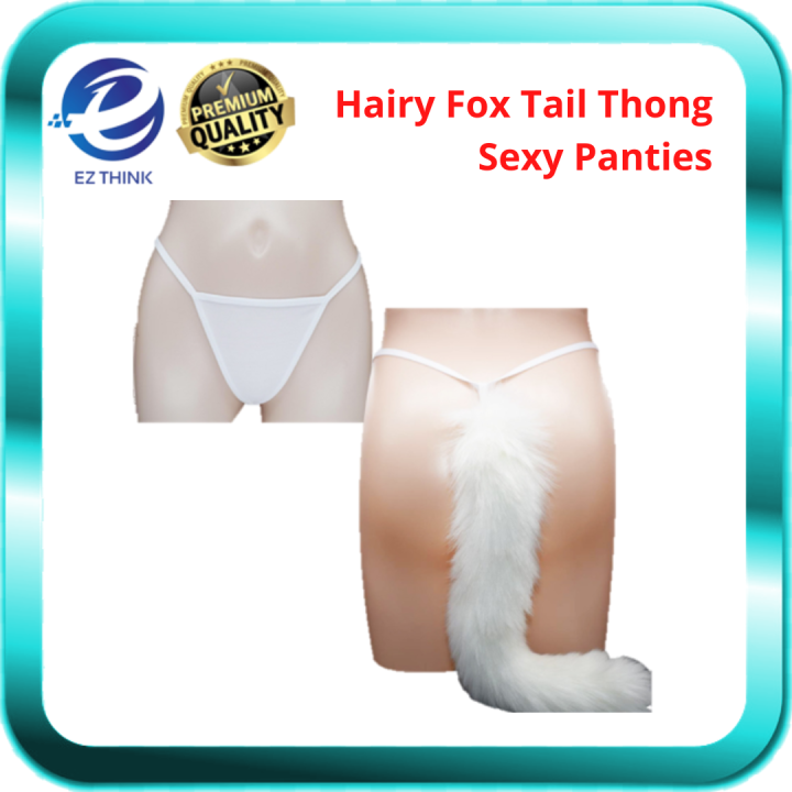 Hairy Fox Tail Thong Sexy Panties Bow Lace Open Crotch Briefs Sexy Underwear Lace Panties ...