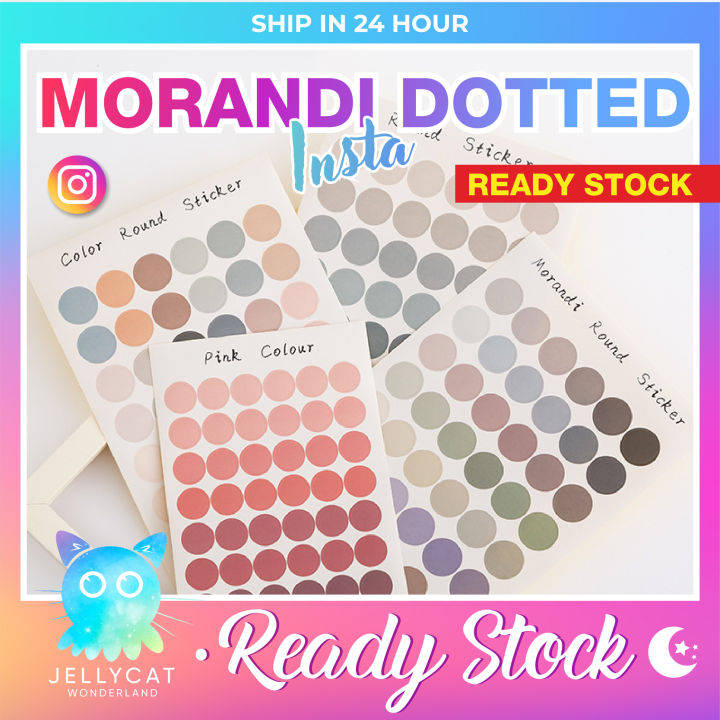 ♥ READY STOCK 现货 ♥ 1 pc Morandi Dotted Round Sticker 🔴 Ins Color Circle ...