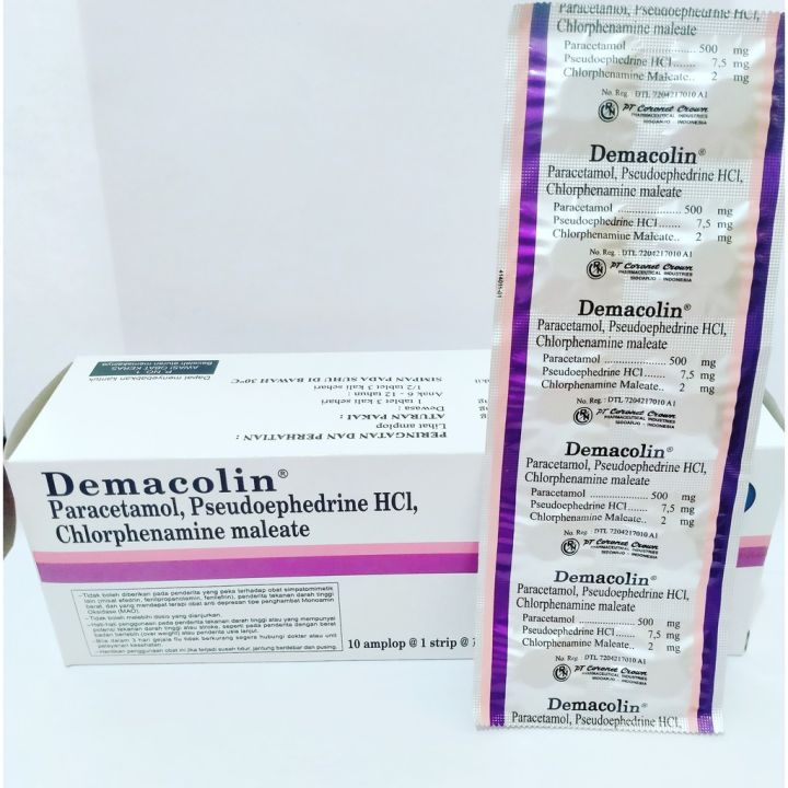 DEMACOLIN STRIP ISI 10 tablet Mengatasi Flu Pilek Bersin disertai De ...