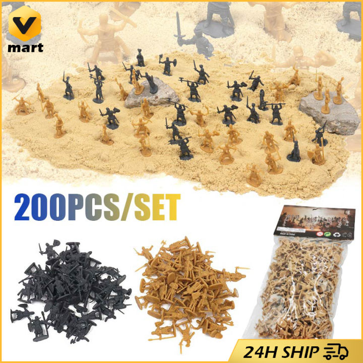 200Pcs Plastic Medieval Knight Soldier Toys Simulation Archaic Army ...