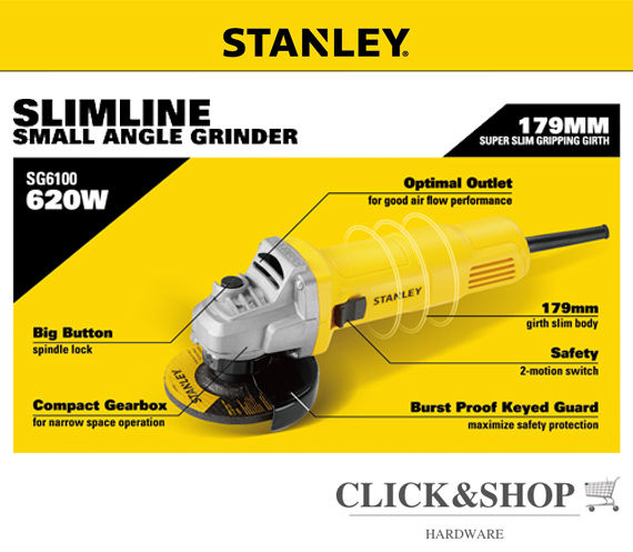 [READY STOCK] STANLEY SLIMLINE SMALL ANGLE GRINDER (SUPER SLIM GRIPPING ...