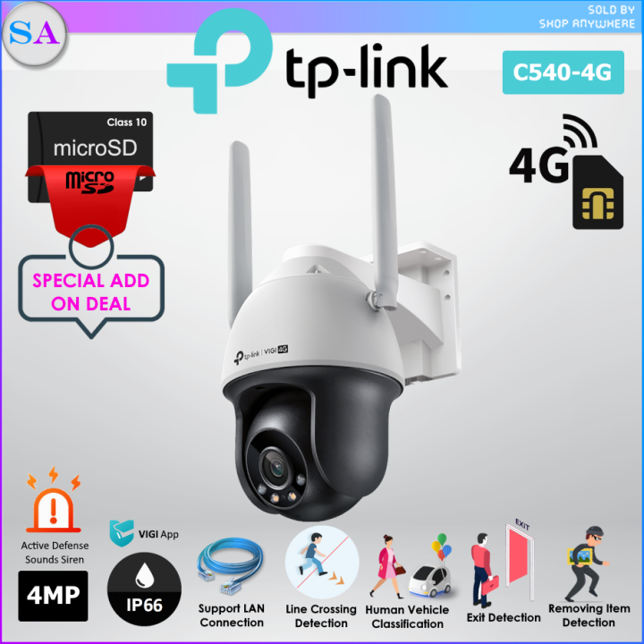 TP-Link VIGI C540-4G 4MP Outdoor CCTV Full Color 4G Pan Tilt WiFi Network Security Camera | Lazada
