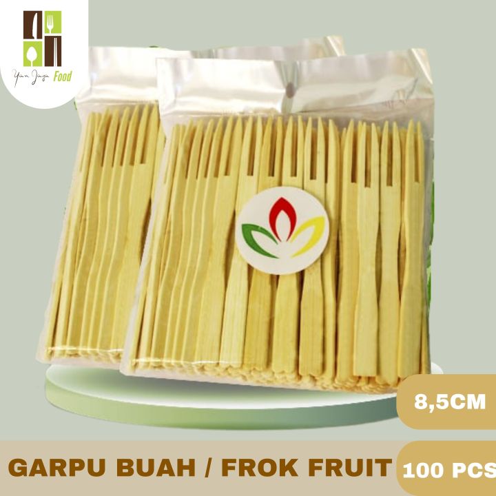 Garpu Buah Bambu / Frok Fruit / Garpu Dimsum / Tusukan Buah / Garpu ...