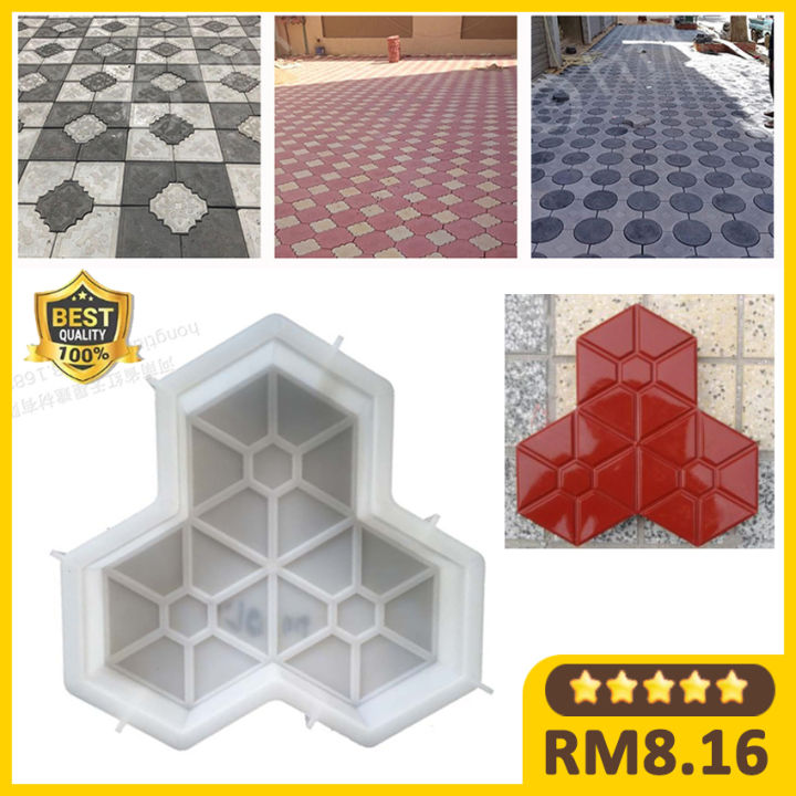 Square Garden Pavement Mold DIY Road Path Paving Brick Tile Concrete ...