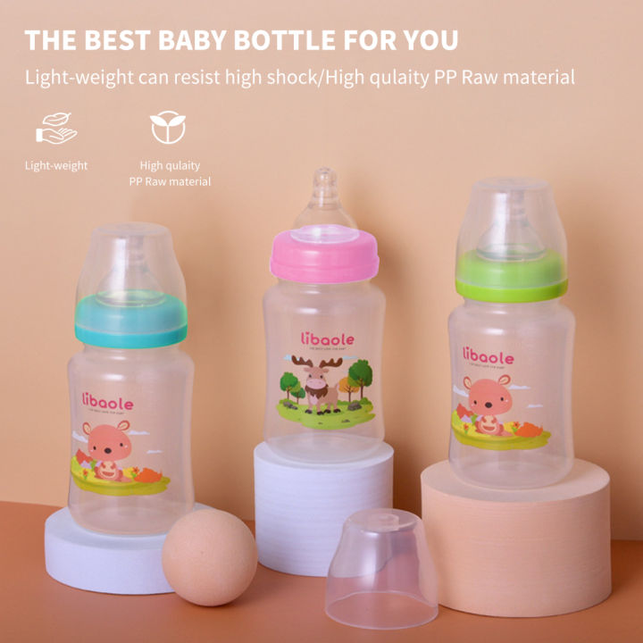 PP240ml Milk Bottle Botol Susu Wide Neck Feeding Nursing Bottle Anti ...