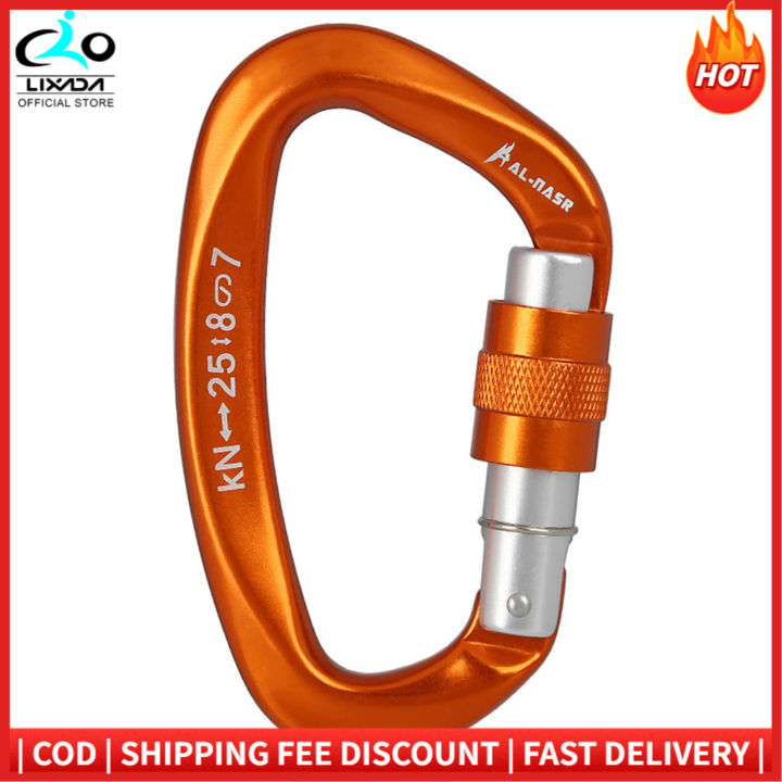 25KN Professional Climbing Carabiner Screw Locking Gate Carabiner Heavy ...
