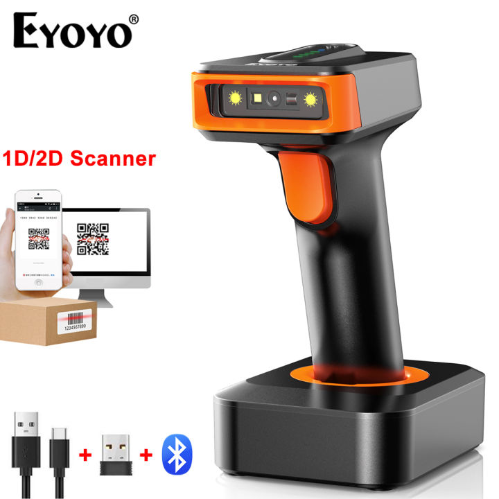 Eyoyo EY-029 1D 2D Bluetooth QR Code Screen Reader With Base 3-in-1 ...