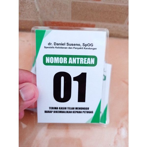Nomer Antrian Kertas + Laminating | min 20 pcs berlaku kelipatan | Free ...