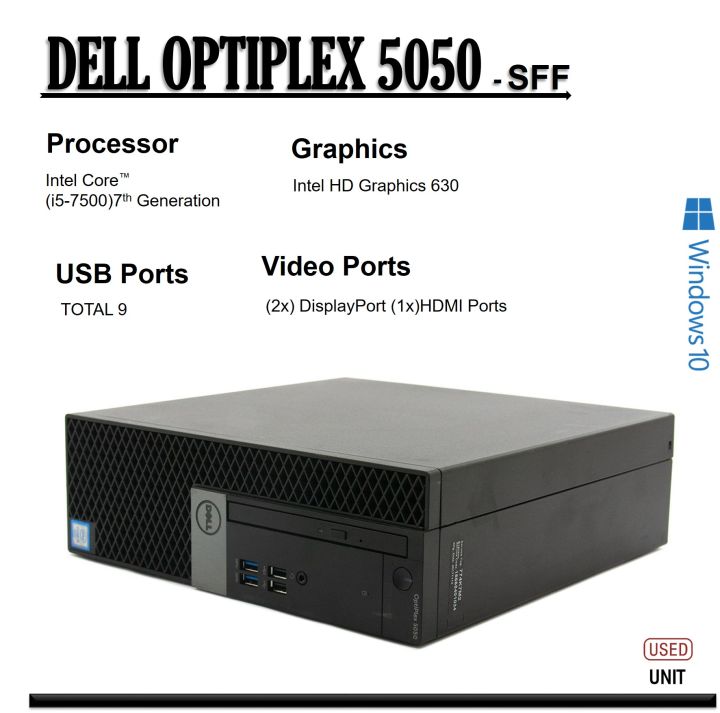 Dell Desktop OptiPlex Business SFF 7050/3050/5050 intel Core i5 7th Gen ...