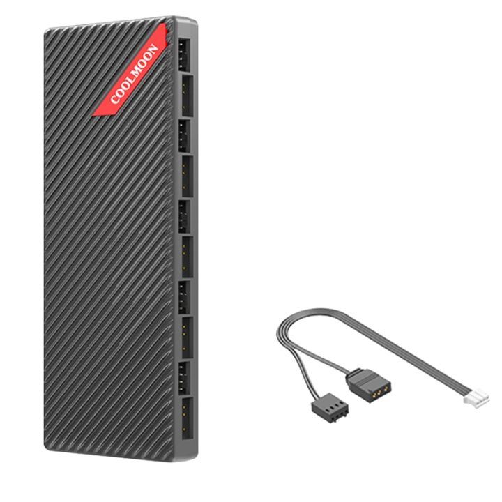 TECHCHIP- 1 to 10 PWM ARGB Hub Splitter 4 Pin PWM 3 Pin Addressable ...